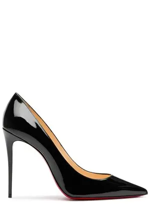 CHRISTIAN LOUBOUTIN Kate 100 Patent Leather Pumps - Black