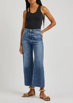 Paige Vanessa Cropped Wide-leg Jeans - Blue