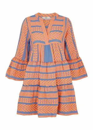 Devotion Ella Embroidered Mini Dress - Orange