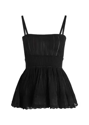 Alaïa Crinoline Ribbed-knit Top With Detachable Straps