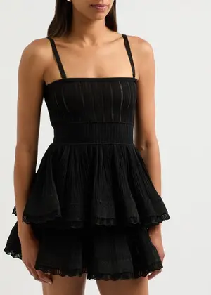 Alaïa Crinoline Ribbed-knit Top With Detachable Straps