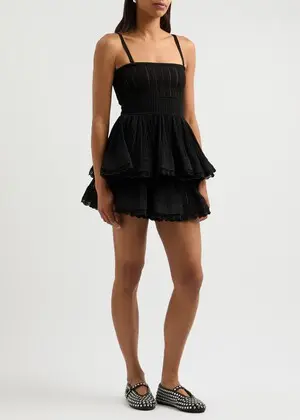 Alaïa Crinoline Ribbed-knit Top With Detachable Straps