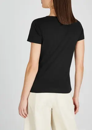 Vince Pima Cotton V-neck T-shirt - Black
