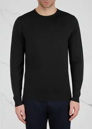 John Smedley Lundy Fine-knit Merino Wool Jumper - Black