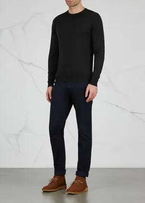 John Smedley Lundy Fine-knit Merino Wool Jumper - Black