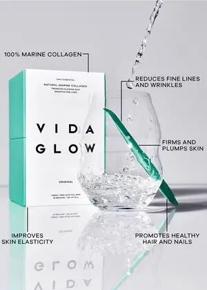 VIDA GLOW Natural Marine Collagen Sachets Supplements, Metal - Mango