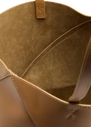 Loewe Medium Leather Tote With Paneled Design