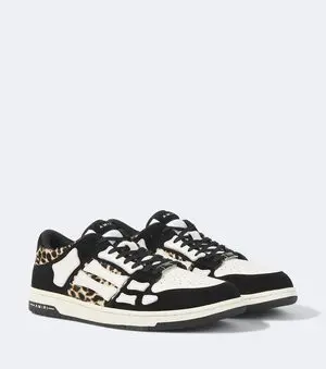 Amiri Leopard Skeleton Low Top Leather Trainers - Multicoloured