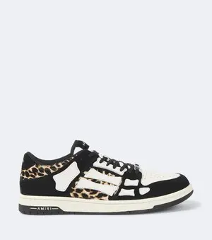 Amiri Leopard Skeleton Low Top Leather Trainers