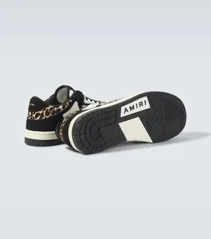 Amiri Leopard Skeleton Low Top Leather Trainers