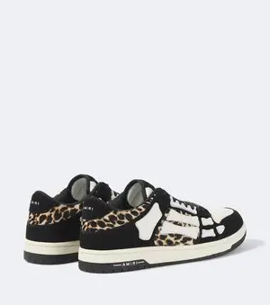 Amiri Leopard Skeleton Low Top Leather Trainers