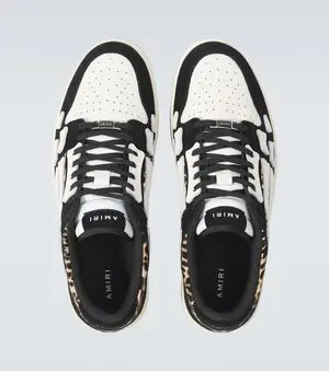 Amiri Leopard Skeleton Low Top Leather Trainers