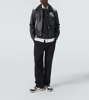 Amiri Leopard Skeleton Low Top Leather Trainers