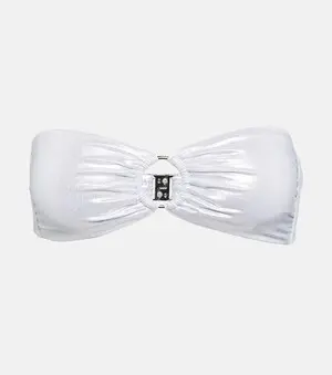 Melissa Odabash Tortola Metallic Bikini Top - Silver