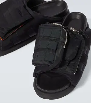Sacai Padded Pocket Slides With Zip Detail