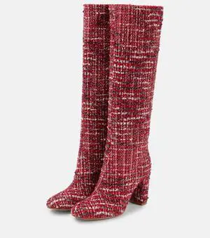 GIANVITO ROSSI Knee-high Tweed Boots