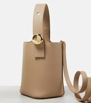 Loewe Pebble Mini Leather Bucket Bag - Beige