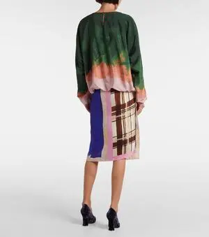 Dries Van Noten Ombre Silk-blend Top - Green