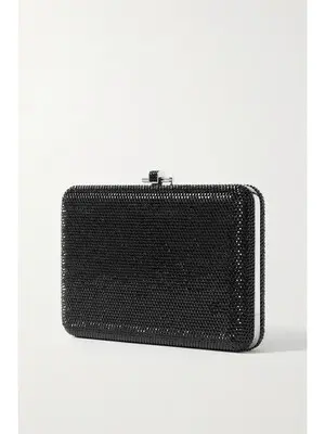 Judith Leiber Slim Slide Crystal Clutch - Black