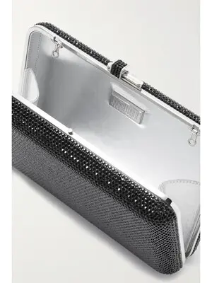 Judith Leiber Slim Slide Crystal Clutch - Black