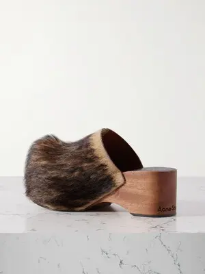 Acne Studios Calf Hair Platform Clogs