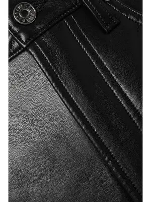 AGOLDE Pinch Waist Leather-blend Straight-leg Pants - Black