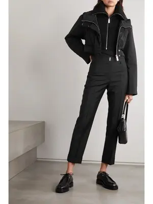 Givenchy Cropped Padded Wool Blend-trimmed Shell-jacquard Hooded Jacket