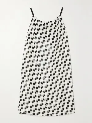 LIBEROWE Net Sustain Flou Checked Metallic Devoré-voile Mini Dress - Multi