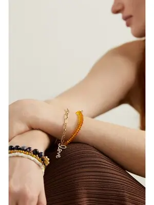 SYDNEY EVAN 14-karat Diamond 'love' Charm Bracelet