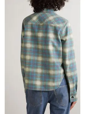 Bottega Veneta Cropped Checked Leather Shirt