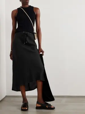 JAMES PERSE Asymmetric Linen Skirt - Black