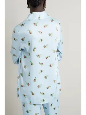 Sleeper Blossom Floral-print Satin Shirt