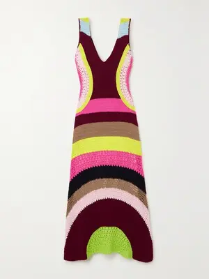 Gabriela Hearst Ocon Striped Wool And Cashmere-blend Maxi Dress - Multi