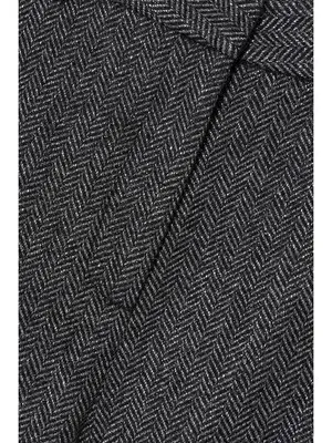 L'Agence Pilar Metallic Herringbone Wide-leg Wool-blend Trousers
