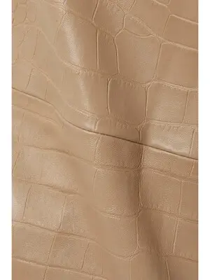Sprwmn Strapless Croc-effect Leather Dress