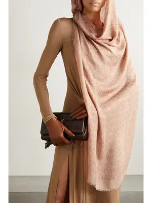 Saint Laurent Printed Modal And Cashmere-blend Twill Scarf - Neutrals