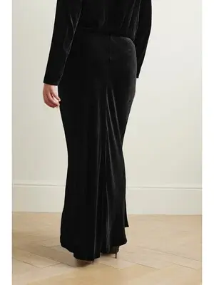 L'Agence Zeta Velvet Maxi Skirt