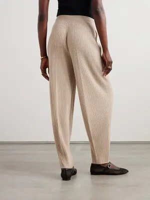 Loro Piana Ribbed Cashmere Tapered Pants