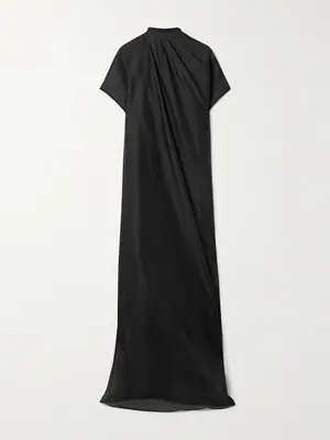 Khaite Essie Gathered Silk-organza Gown - Black