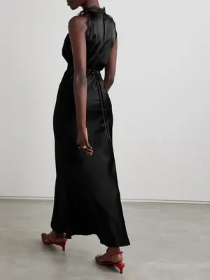 RODARTE Lace-trimmed Silk-satin Gown