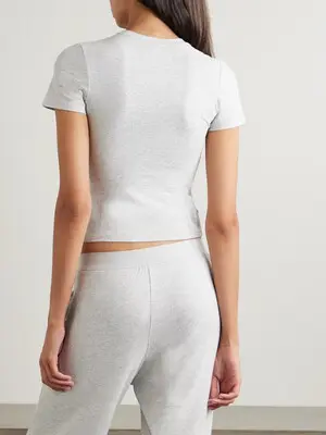 SKIMS Stretch-cotton Jersey T-shirt - Gray