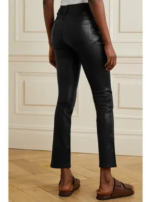 FRAME Le Sylvie High-rise Slim-leg Leather Trousers
