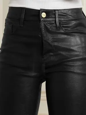 FRAME Le Sylvie High-rise Slim-leg Leather Trousers