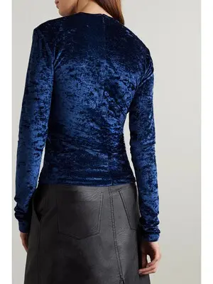 FRAME Crushed Velvet Long-sleeve Top