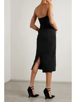 Carolina Herrera Strapless Ruched Silk-crepe Midi Dress