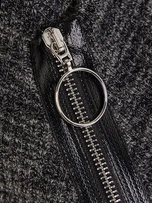 CHRISTOPHER KANE Cold Shoulder Zip Detail Wool Sweater