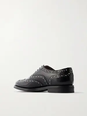 Church's Burwood Met Studded Glossed-leather Brogues