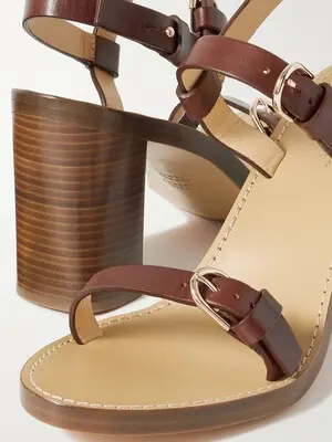 Gabriela Hearst Miraya Buckled Leather Slingback Sandals