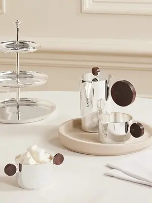 Christofle Gigogne -plated And Wood Coffee Pot