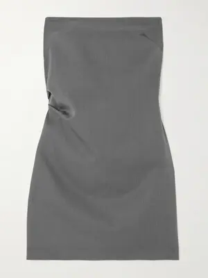ST. AGNI Strapless Cutout Wool-blend Twill Mini Dress